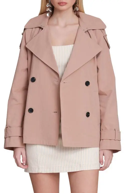 Avec Les Filles Double-breasted Short Trench Coat - Biscuit