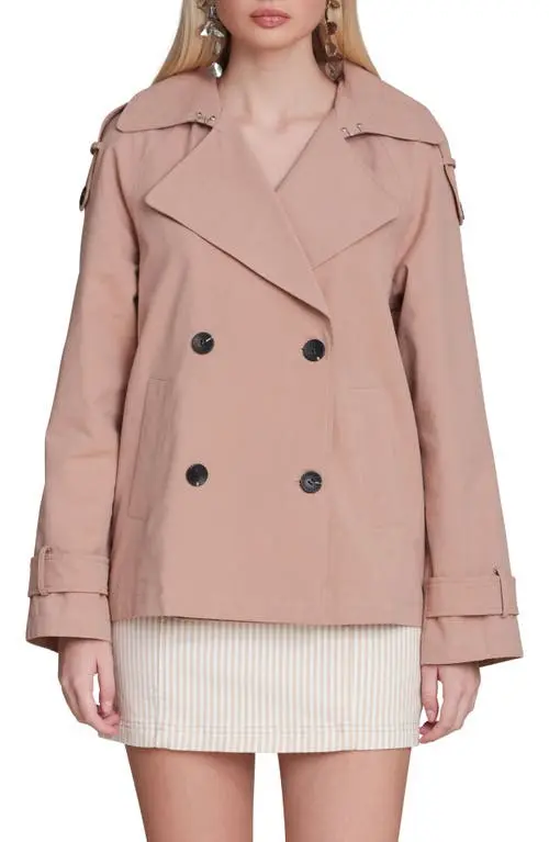 Avec Les Filles Double-breasted Short Trench Coat - Biscuit