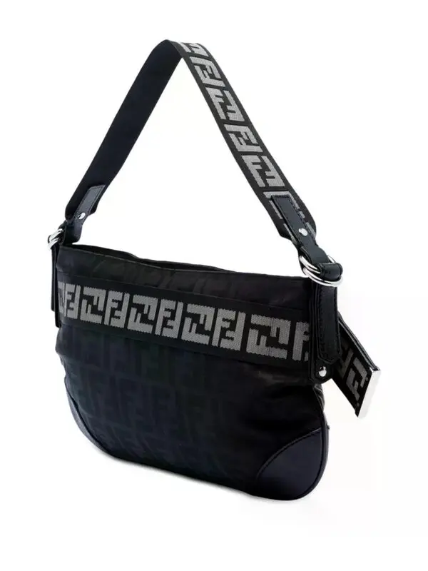 Fendi Zucca Nylon Zip Code Shoulder Bag