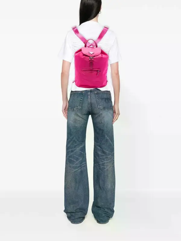 Prada Tessuto Drawstring Backpack - Pink