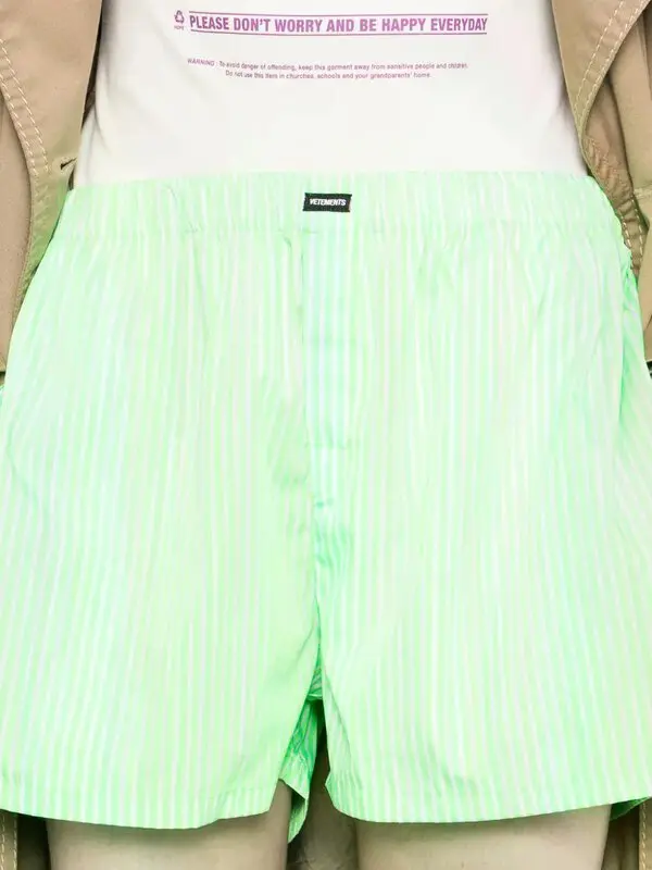 Vetements Striped Shorts - Green