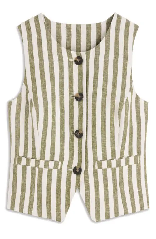 Boden Striped Linen Vest