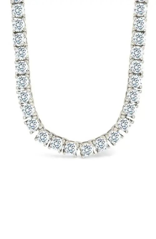 Sterling Forever Jadon Tennis Necklace - Silver