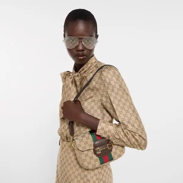 Gucci Horsebit 1955 Small Shoulder Bag - Beige