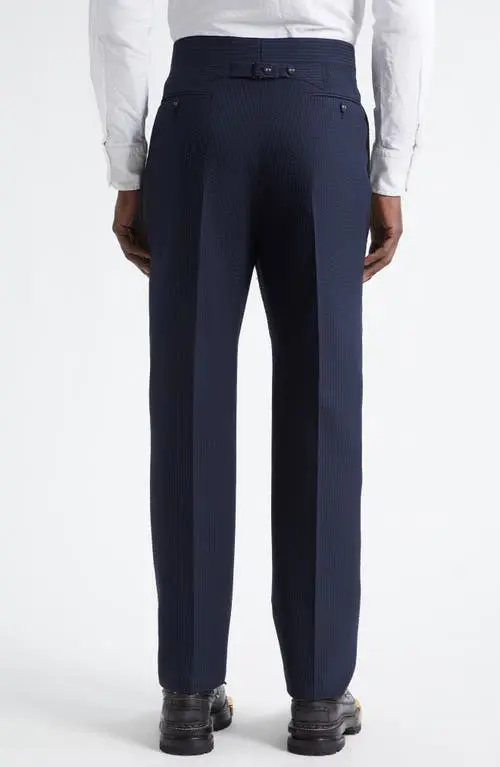 Thom Browne Fit Wool Backstrap Trousers - Navy