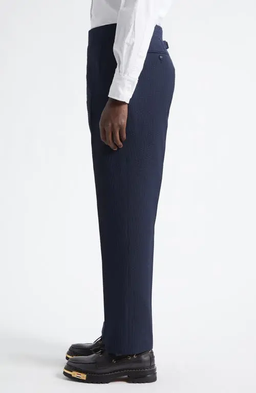 Thom Browne Fit Wool Backstrap Trousers - Navy