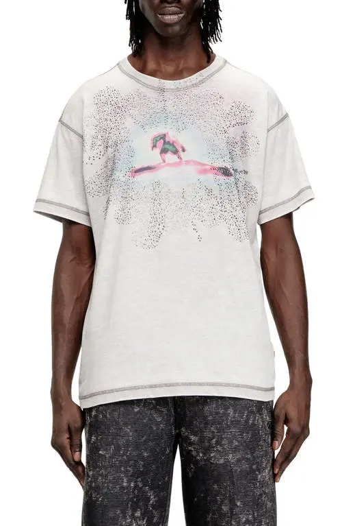 DIESEL® T-norm Rhinestone Embellished Cotton Graphic T-shirt