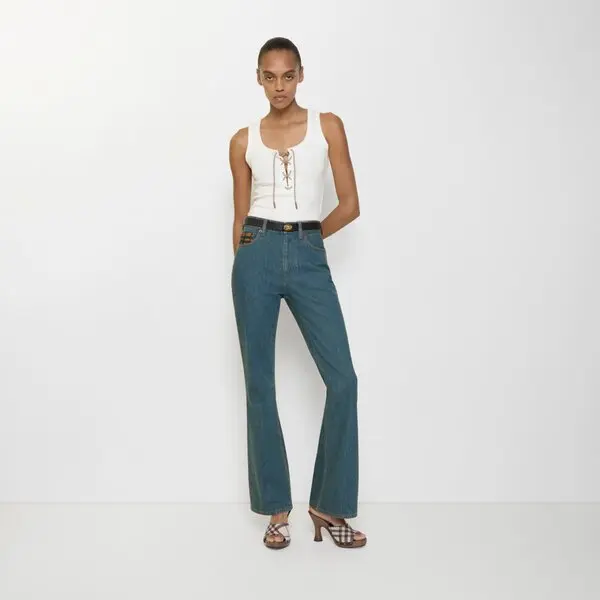 Burberry High-rise Bootcut Jeans - Mid Blue