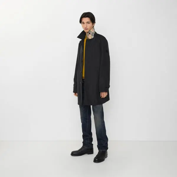 Burberry Short Nylon Ridgewood Car Coat - Black