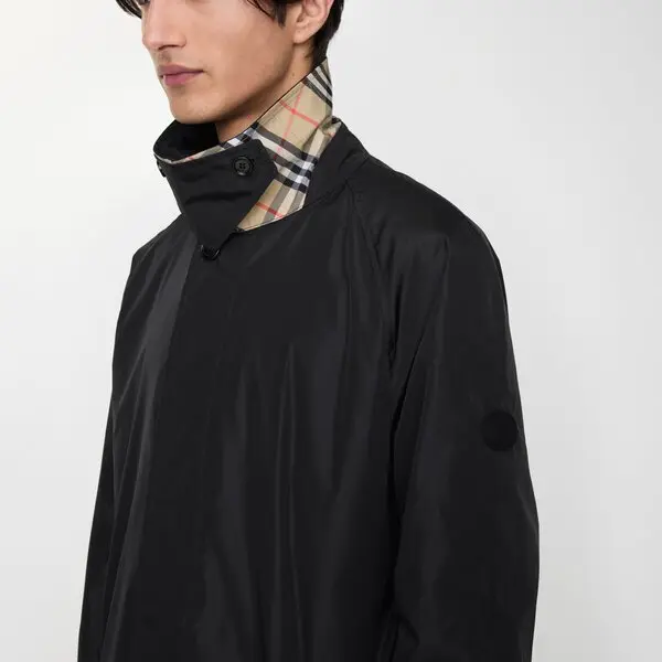 Burberry Short Nylon Ridgewood Car Coat - Black