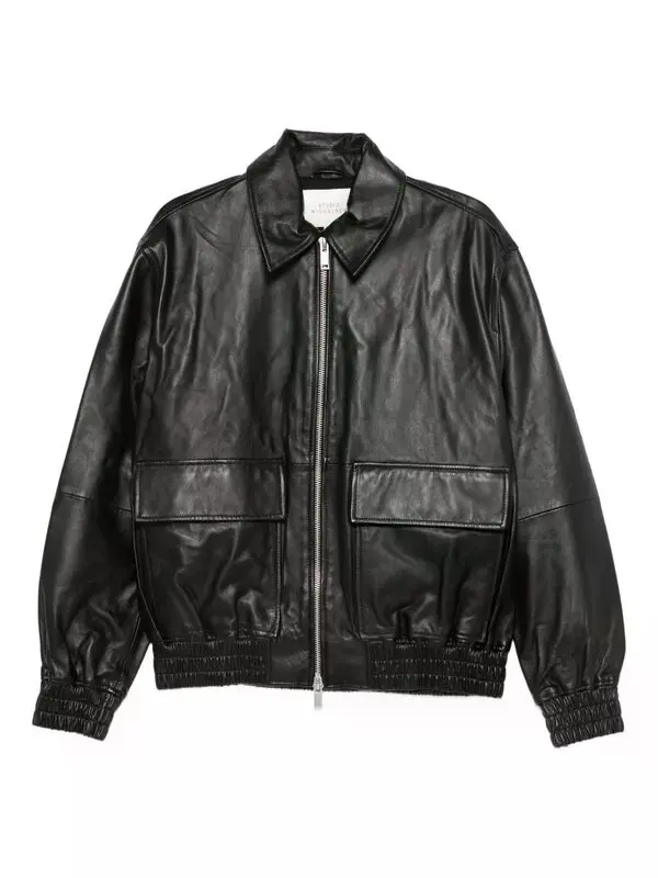 Studio Nicholson Piston Leather Jacket - Black