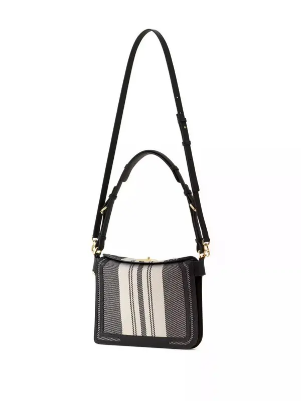 LANVIN Compagnon Striped Lock Shoulder Bag