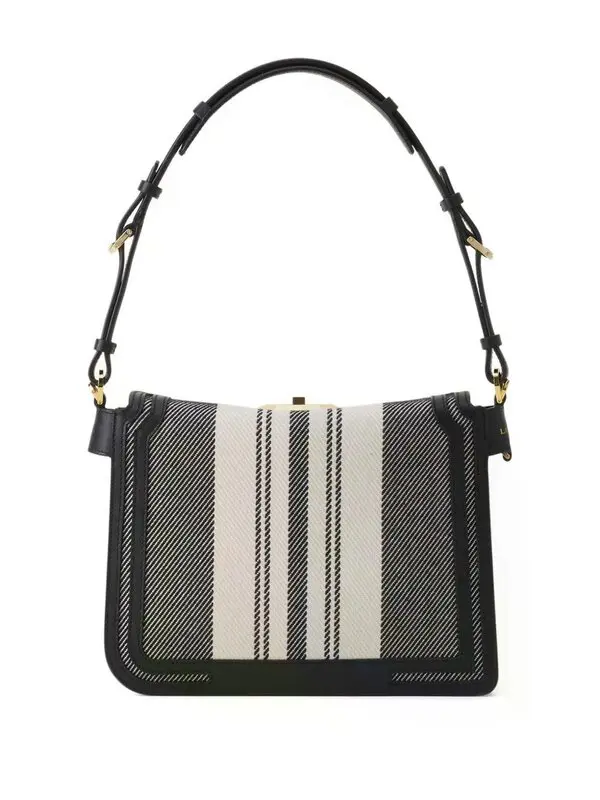 LANVIN Compagnon Striped Lock Shoulder Bag