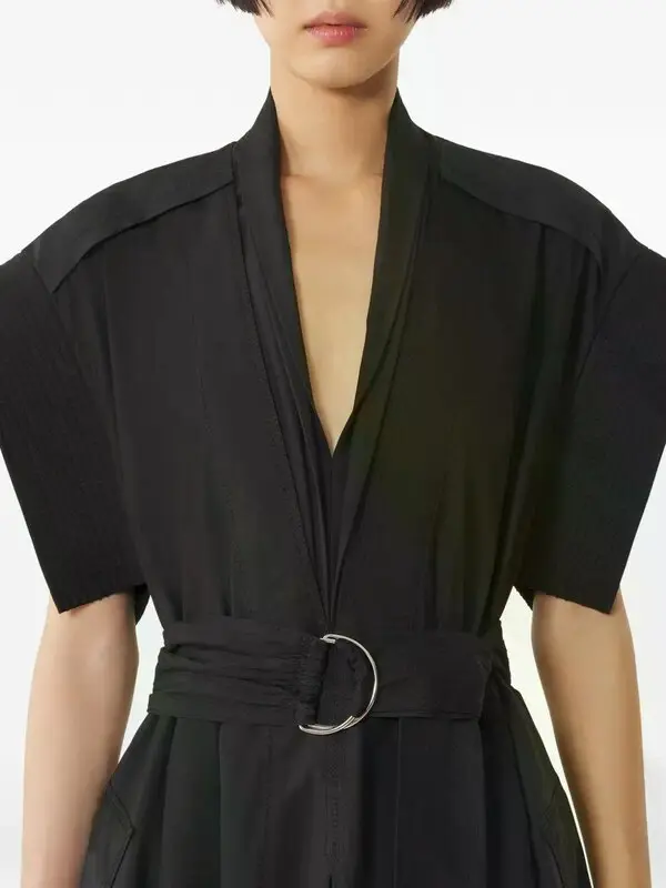LANVIN Belted V-neck Midi Dress