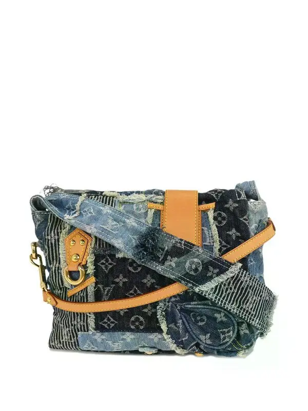 LOUIS VUITTON 2007 Postie Patchwork Denim Tote Bag