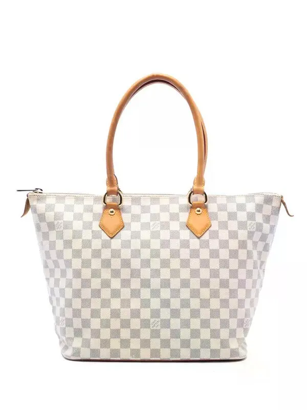 LOUIS VUITTON 2007 Damier Azur Saleya Mm Tote Bag - White