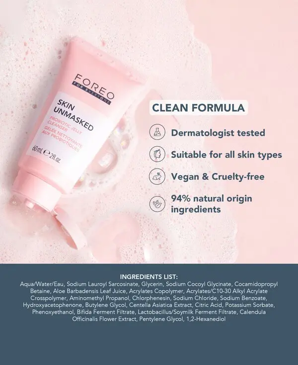 Foreo For Everyone Skin Unmasked Probiotic Jelly Cleanser
