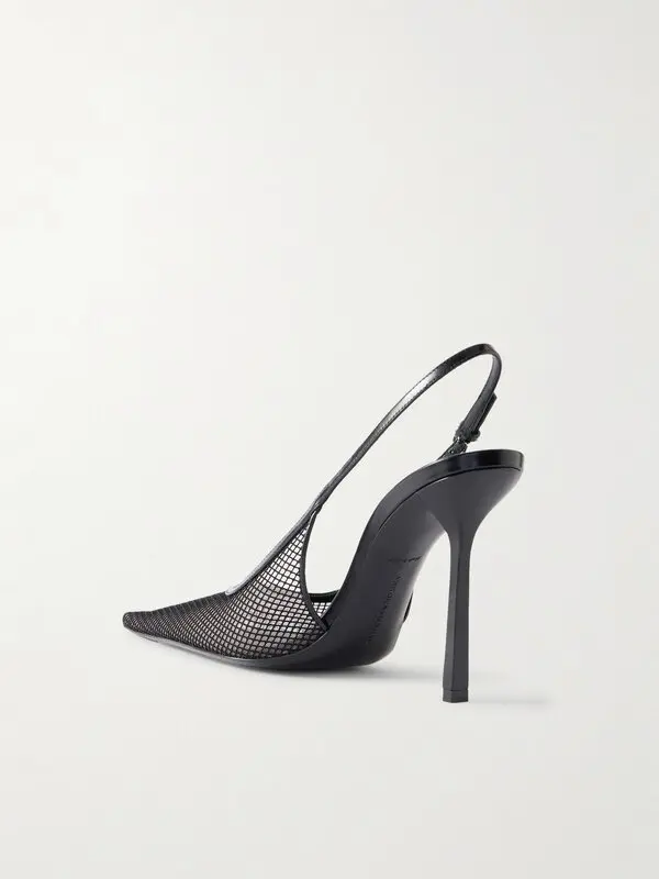 Victoria Beckham Leather-trimmed Mesh Slingback Pumps