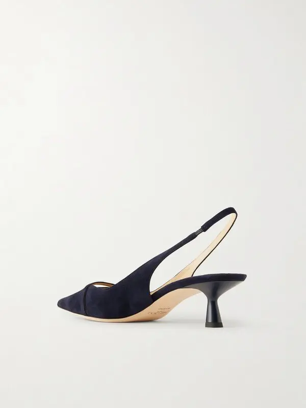 JIMMY CHOO Amita 45 Suede Slingback Pumps - Blue