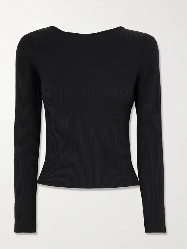 Lululemon Ribbed Scoop-back Long-sleeve Shirt - Black