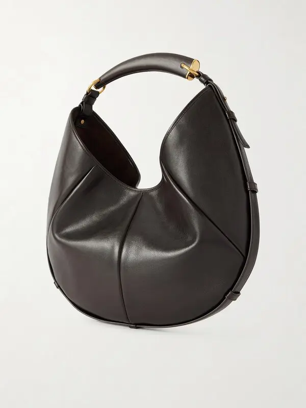 Saint Laurent Mombasa Paneled Leather Shoulder Bag - Brown