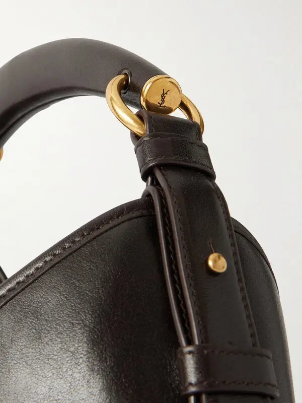 Saint Laurent Mombasa Paneled Leather Shoulder Bag - Brown