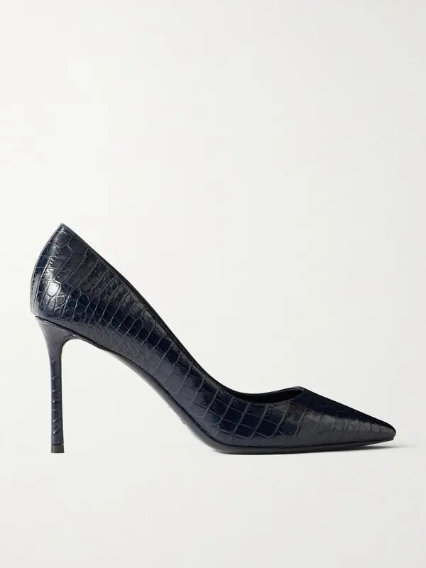 JIMMY CHOO Romy 85 Croc-effect Leather Pumps