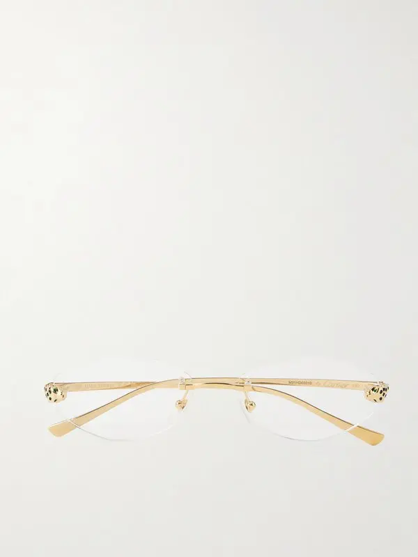 CARTIER Panthère De Hexagon-frame Optical Glasses - Gold