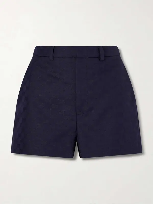 Gucci Twill Jacquard Shorts - Navy