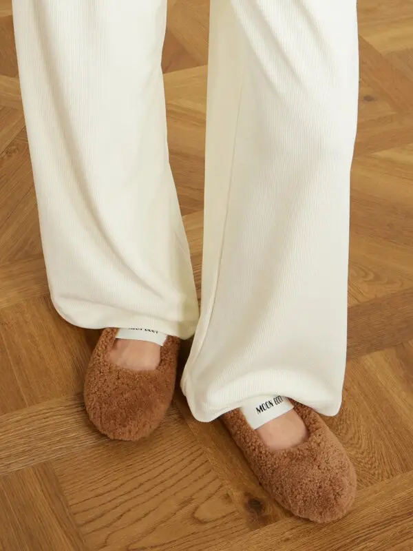 Moon Boot Shearling Ballet Flats - Brown