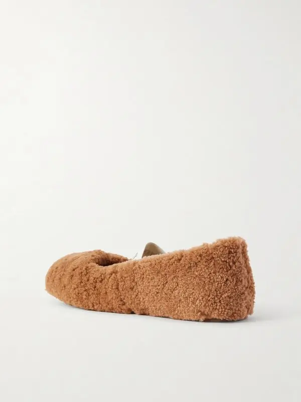 Moon Boot Shearling Ballet Flats - Brown