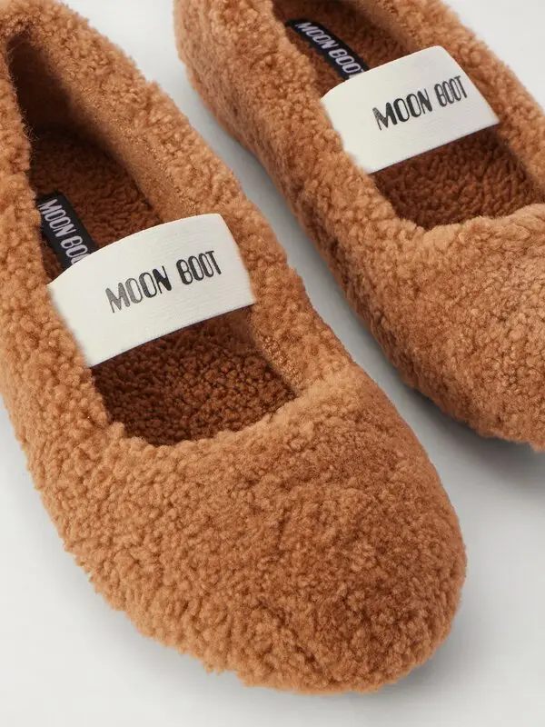 Moon Boot Shearling Ballet Flats - Brown