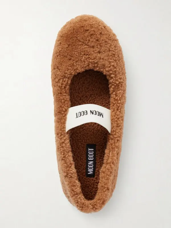 Moon Boot Shearling Ballet Flats - Brown