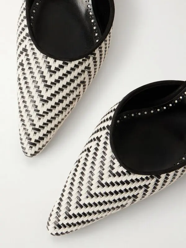 Manolo Blahnik Carolyne 50 Raffia Mules