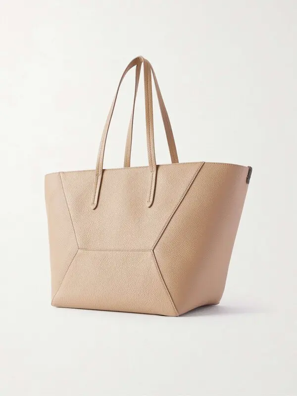 Brunello Cucinelli Textured-leather Tote - Beige