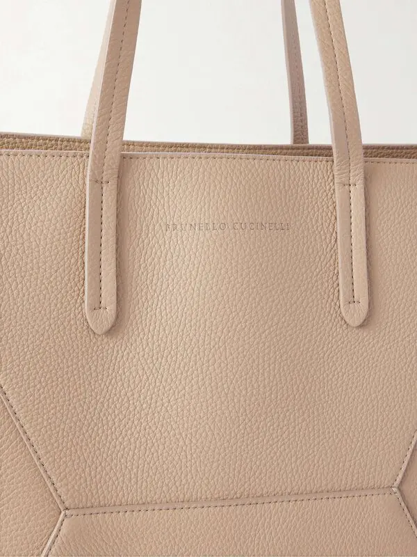 Brunello Cucinelli Textured-leather Tote - Beige