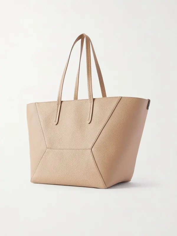 Brunello Cucinelli Textured-leather Tote - Neutrals