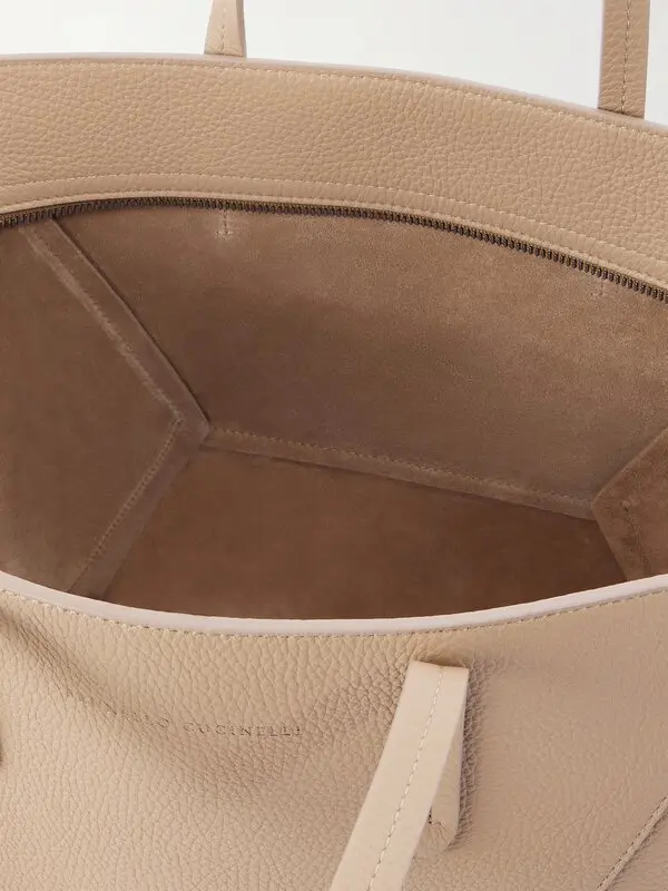 Brunello Cucinelli Textured-leather Tote - Neutrals