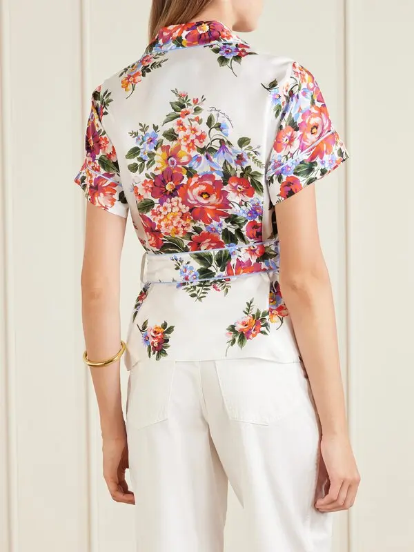 Dolce & Gabbana Printed Silk-twill Shirt