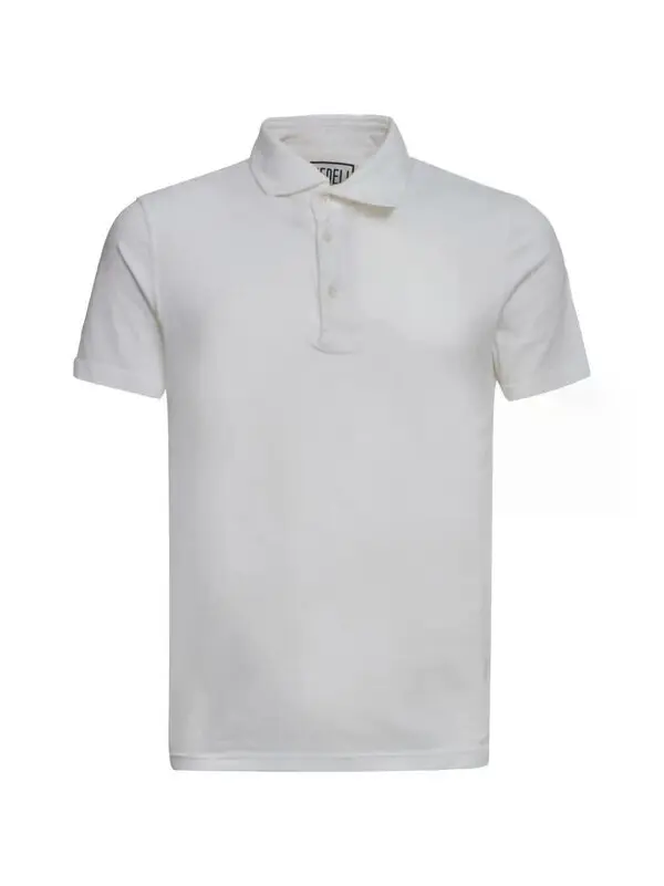 Fedeli Mother-of-pearl Button Polo Shirt - White