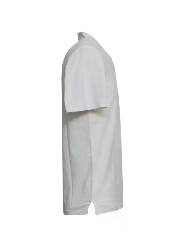 Fedeli Mother-of-pearl Button Polo Shirt - White