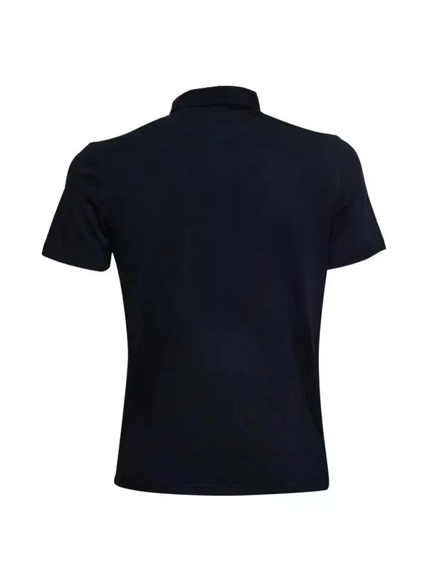 Fedeli Mother-of-pearl Button Polo Shirt - Blue