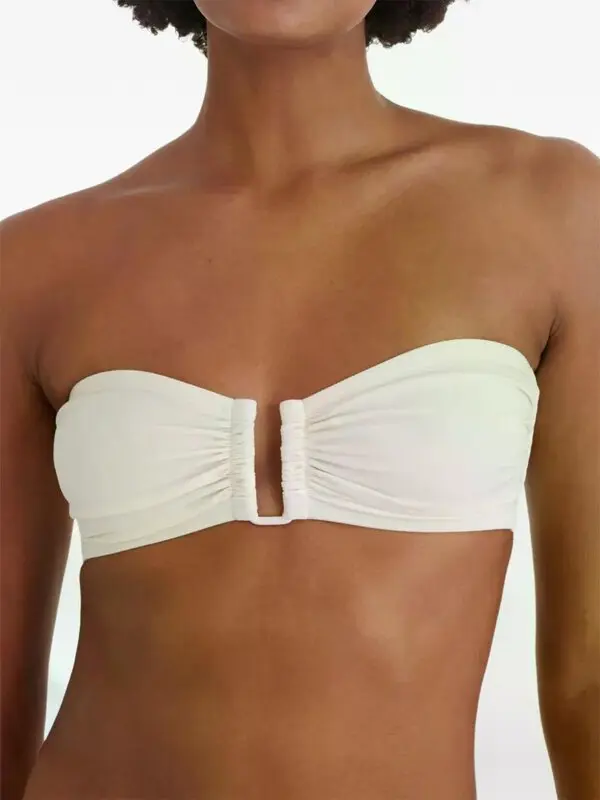 ERES Ruched-detail Bikini Top - White