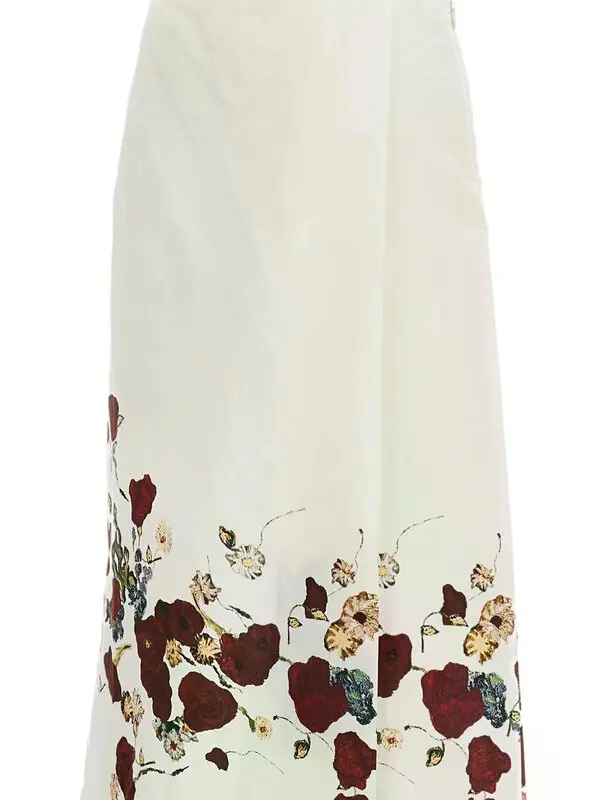 Khaite Floral-print Midi Skirt