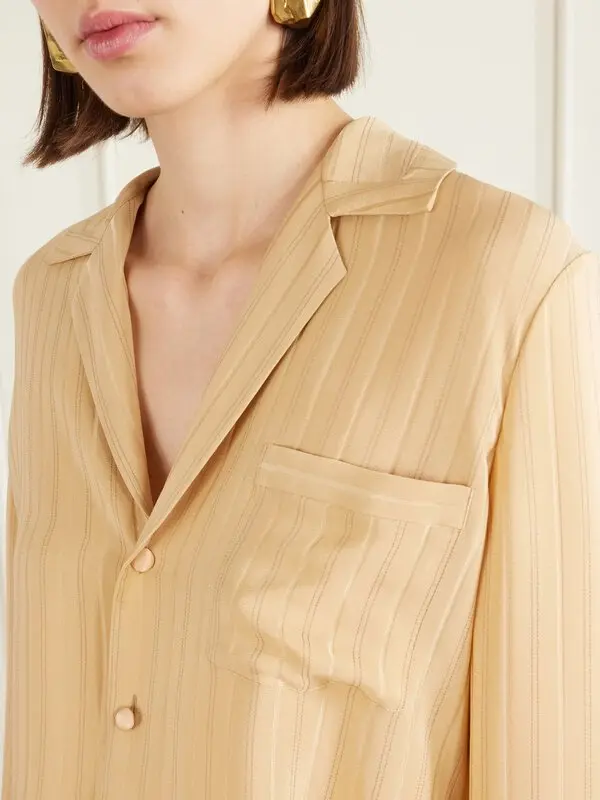Saint Laurent Striped Silk-jacquard Shirt