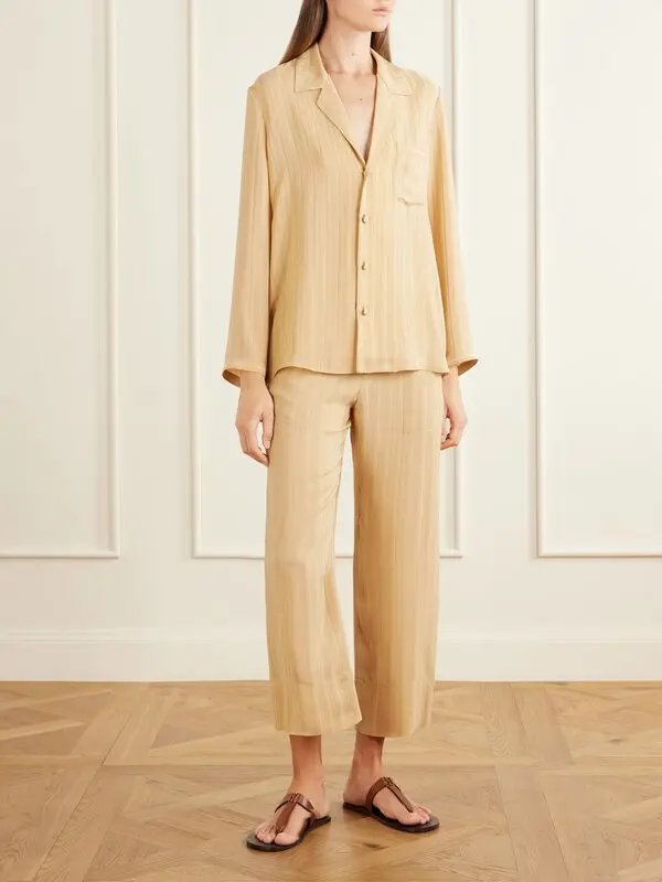 Saint Laurent Striped Silk-jacquard Shirt