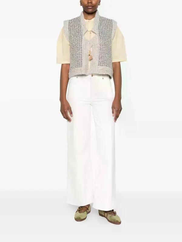 FORTE_FORTE Sleeveless Tweed Knit Cardigan