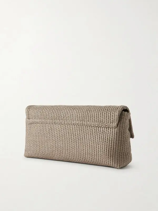 Brunello Cucinelli Puffy Raffia Clutch