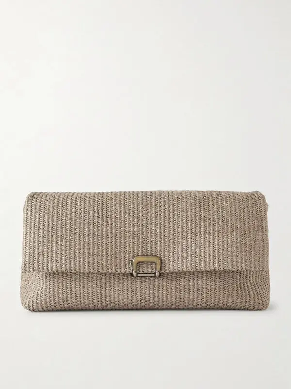 Brunello Cucinelli Puffy Raffia Clutch - Neutrals