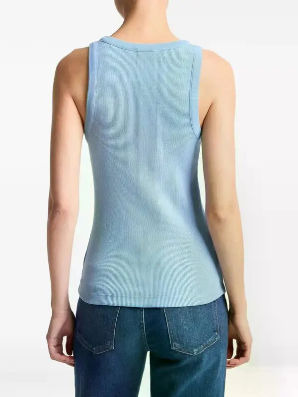 Vince Ribbed Scoop-neck Tank Top - Blue